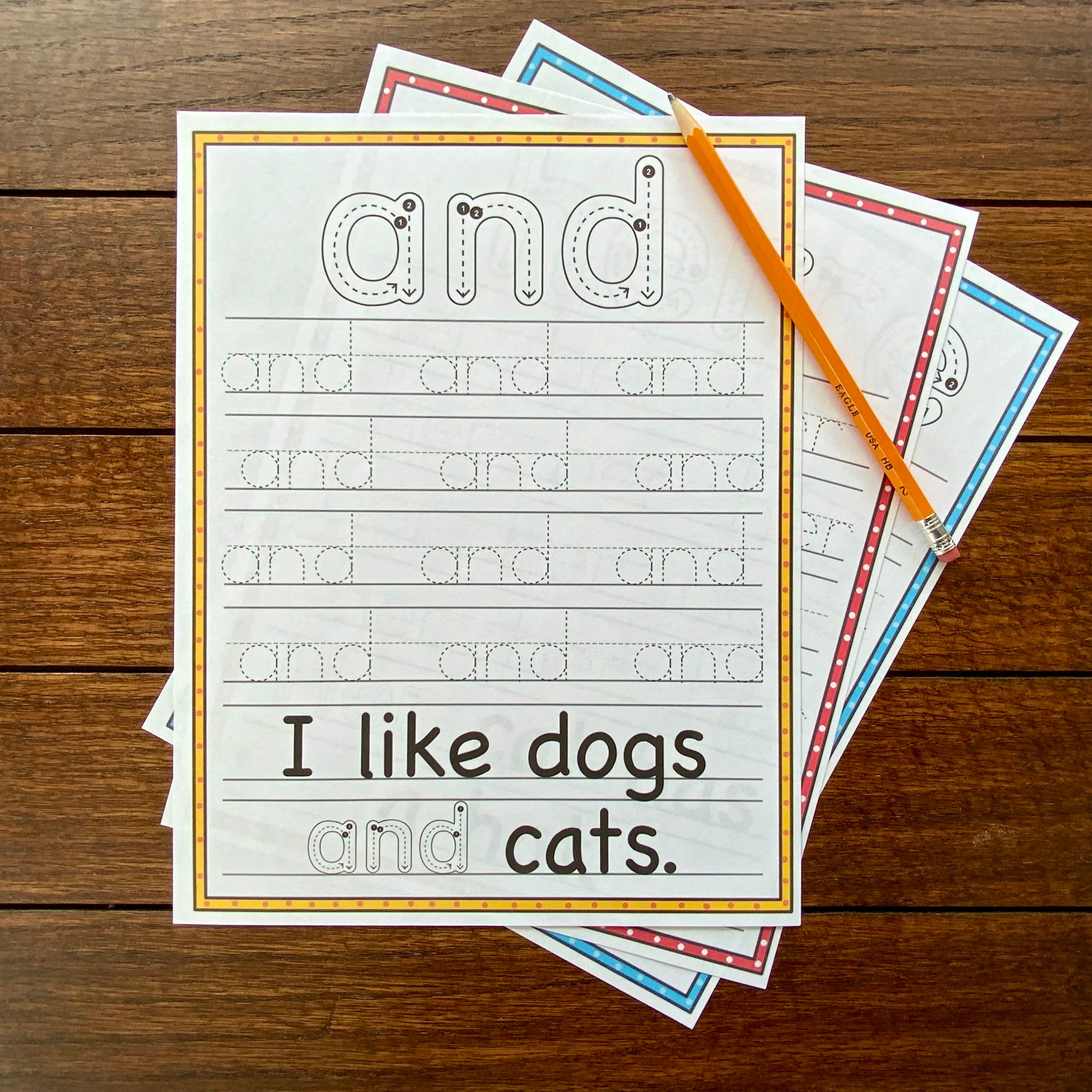 Sight Words, Word Tracing Worksheets, Reading & Writing Resource, High ...