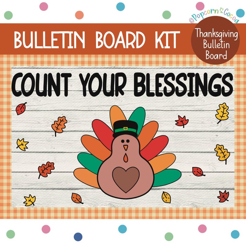 Thanksgiving Turkey Bulletin Board Kit, Gratitude Bulletin Board, Door ...