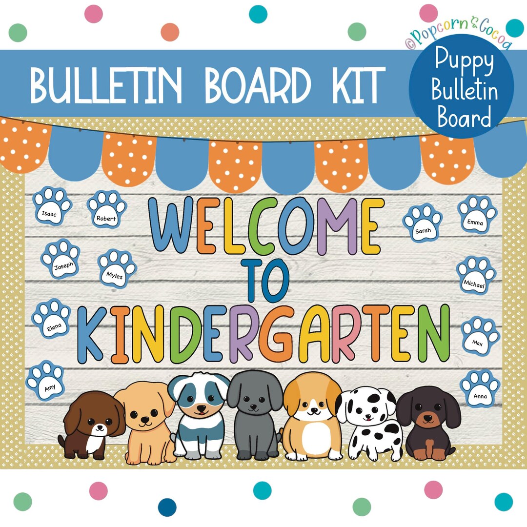 Welcome to Kindergarten Bulletin Board Kit, Dog Welcome to School, New ...
