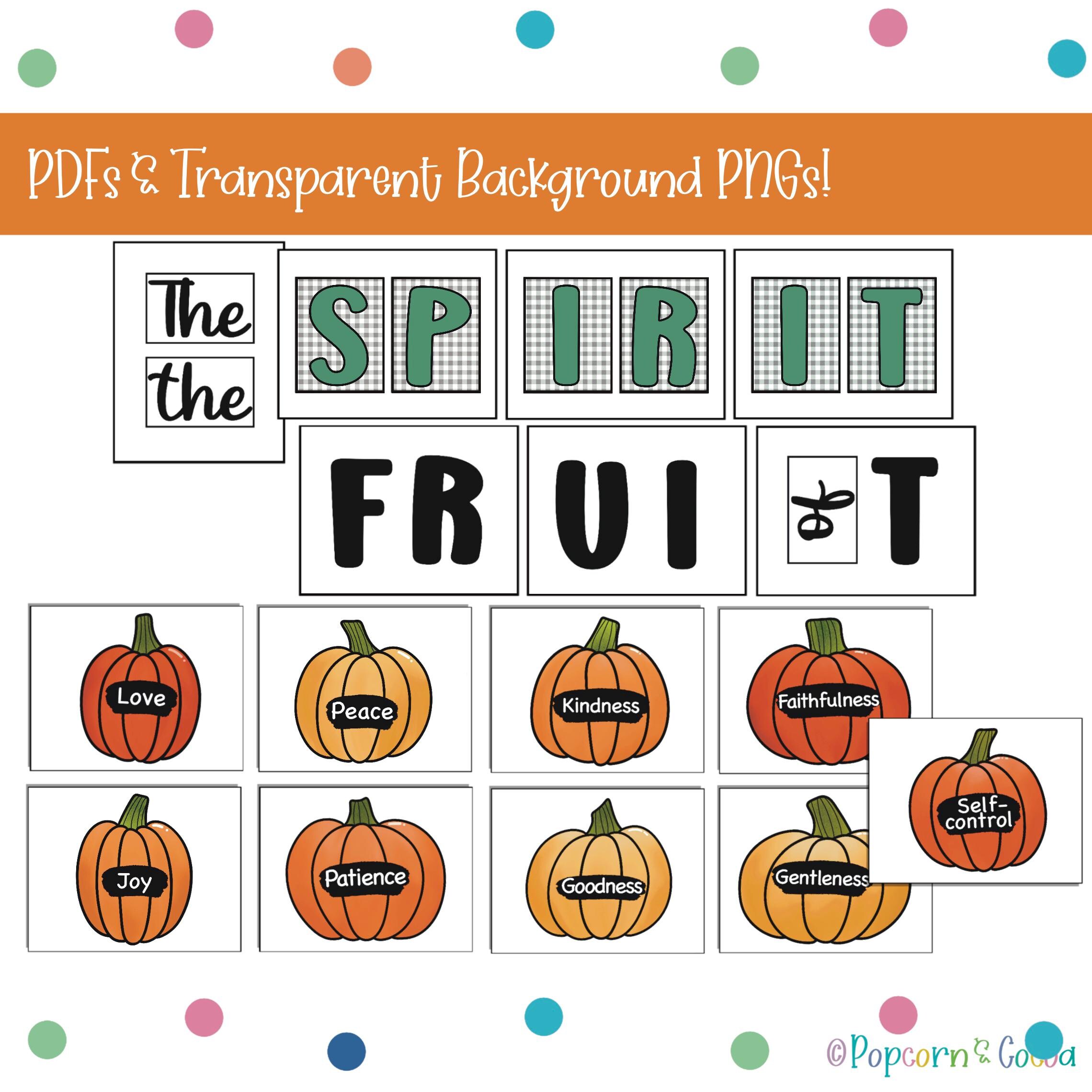 Fall Christian Bulletin Board Kit, the Fruit of the Spirit Pumpkins ...
