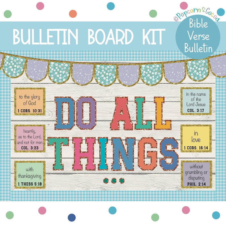Christian Bible Verse Bulletin Board Kit! Great for Christian School or ...