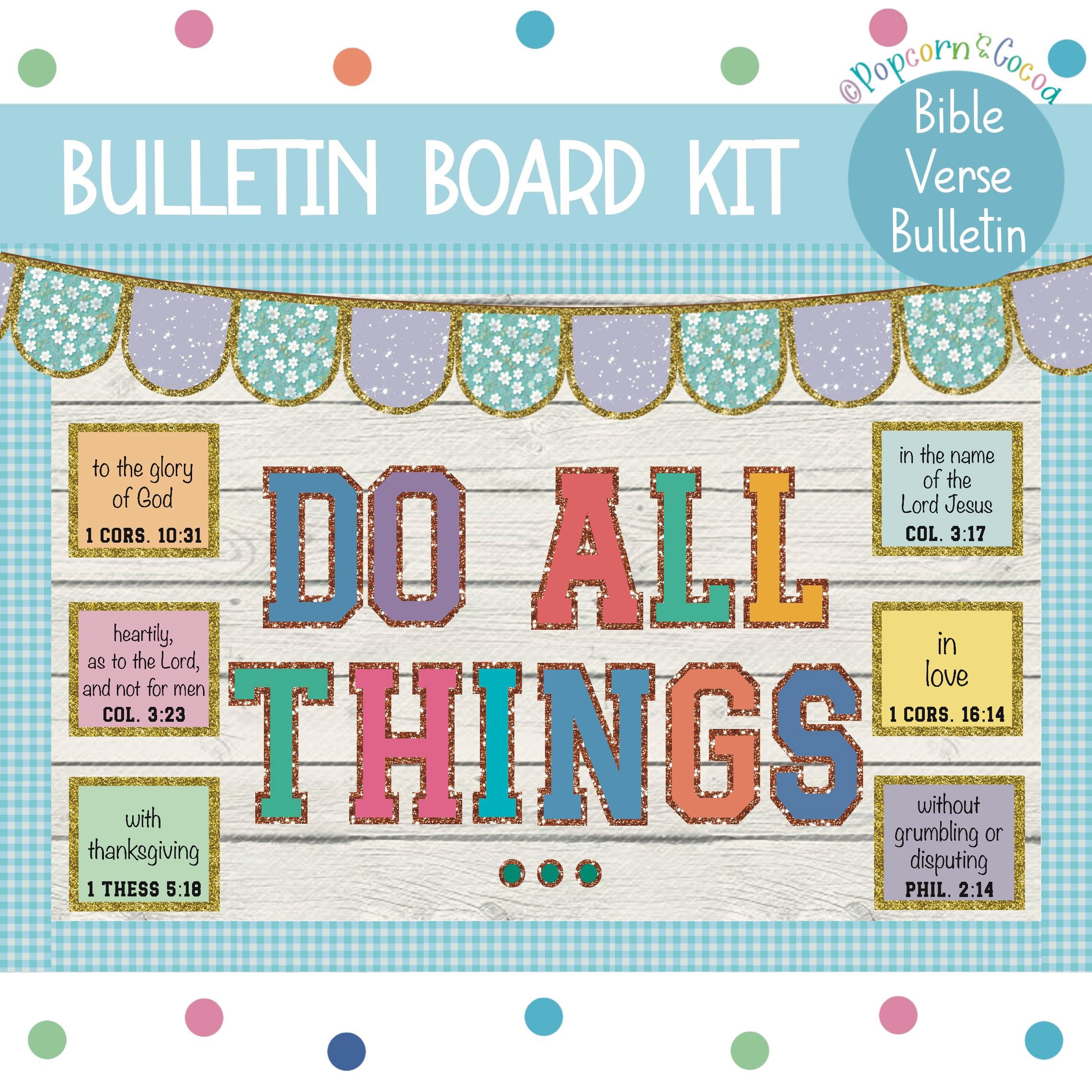 Christian Bible Verse Bulletin Board Kit! Great for Christian School or ...