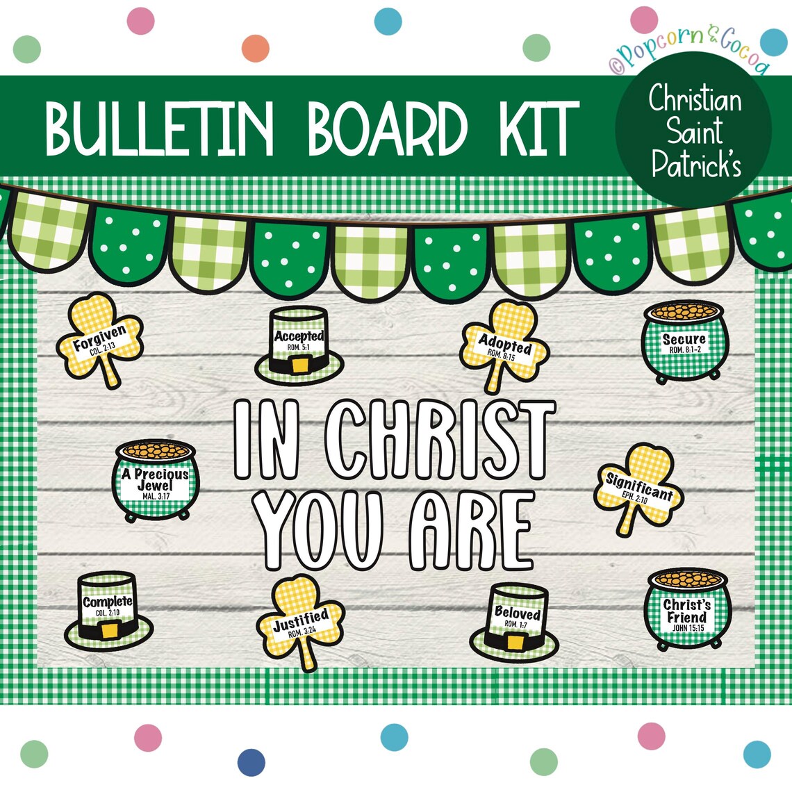 Christian St. Patrick’s Day Bulletin Board Kit! Bible Verse Bulletin ...