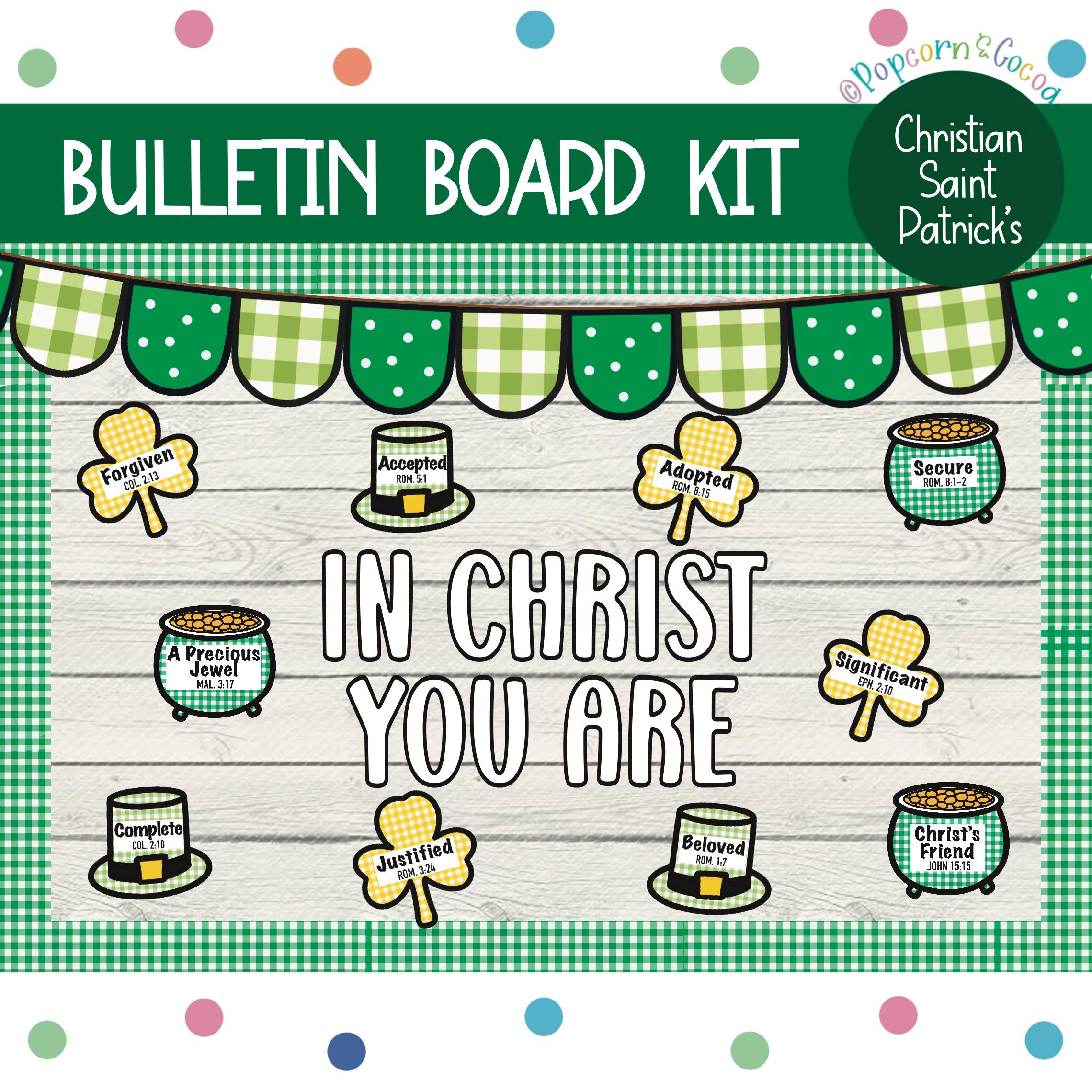 Christian St. Patrick’s Day Bulletin Board Kit! Bible Verse Bulletin ...