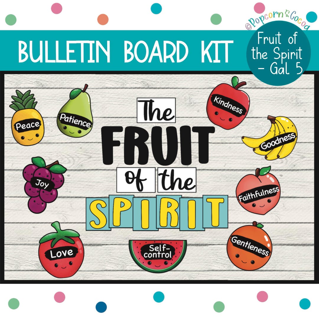 Christian Bulletin Board Kit, Fruit of the Spirit Room Decor, Cute ...