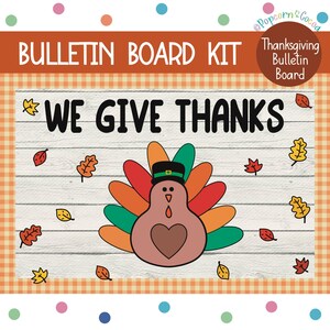 Thanksgiving Turkey Bulletin Board Kit, Gratitude Bulletin Board, Door ...