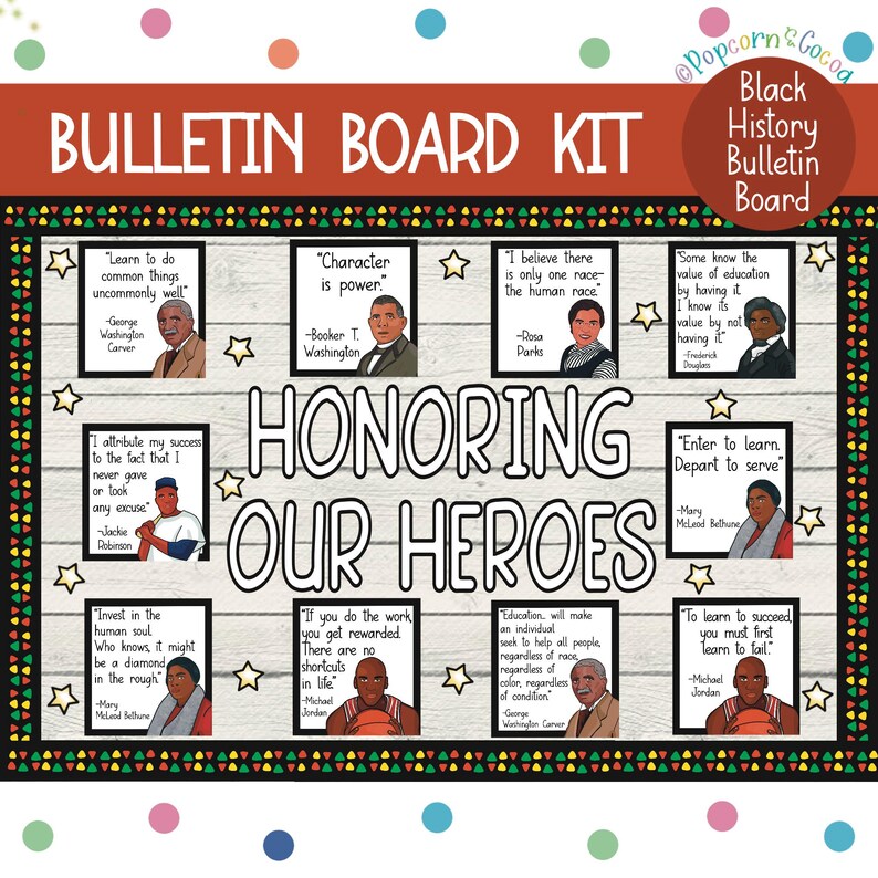 Black History Bulletin Board Kit! Inspirational Black History Printable ...