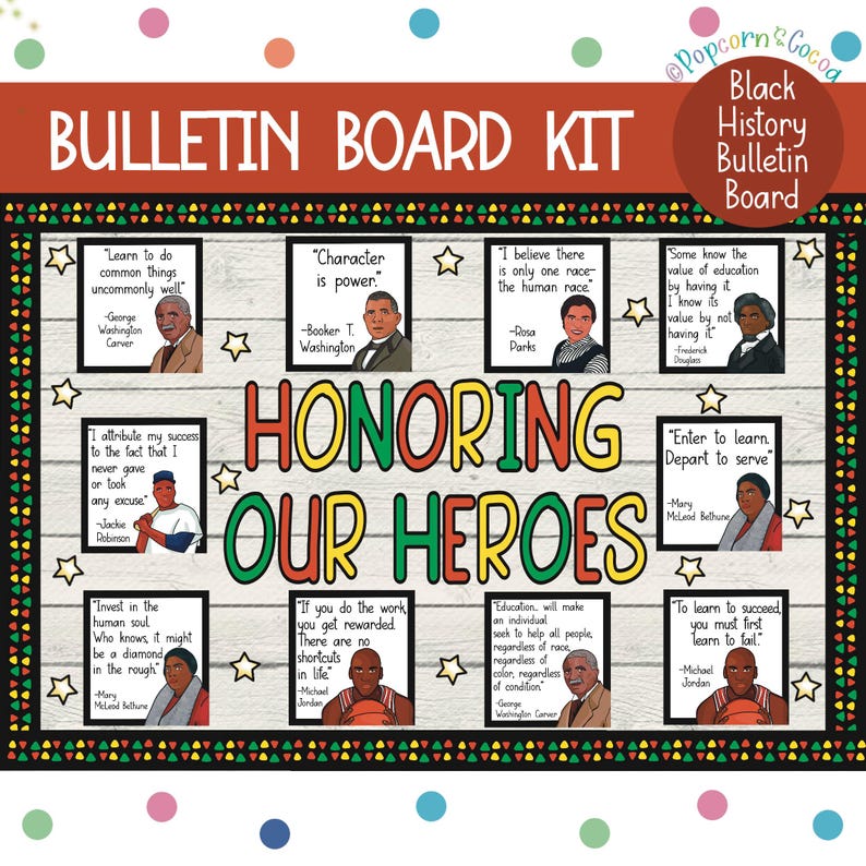 Black History Bulletin Board Kit! Inspirational Black History Printable ...