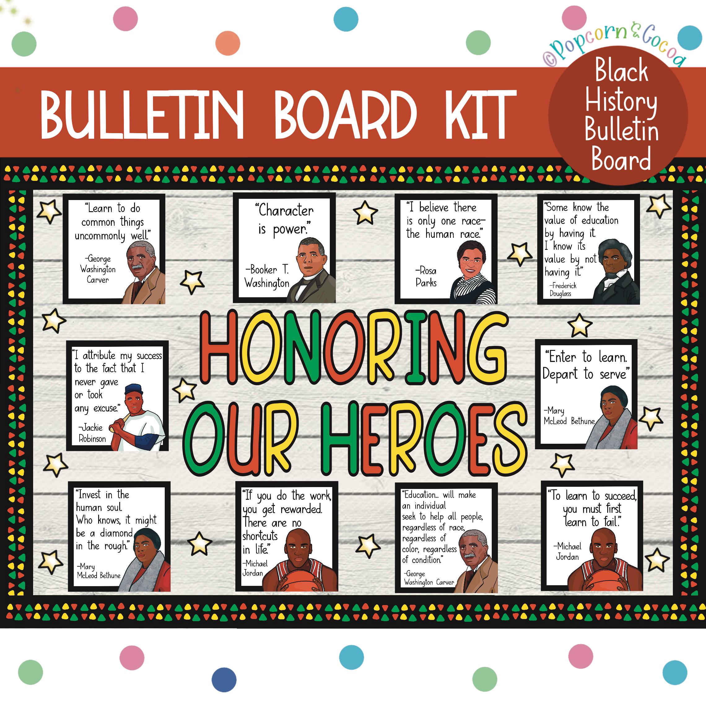 Black History Bulletin Board Kit! Inspirational Black History Printable ...