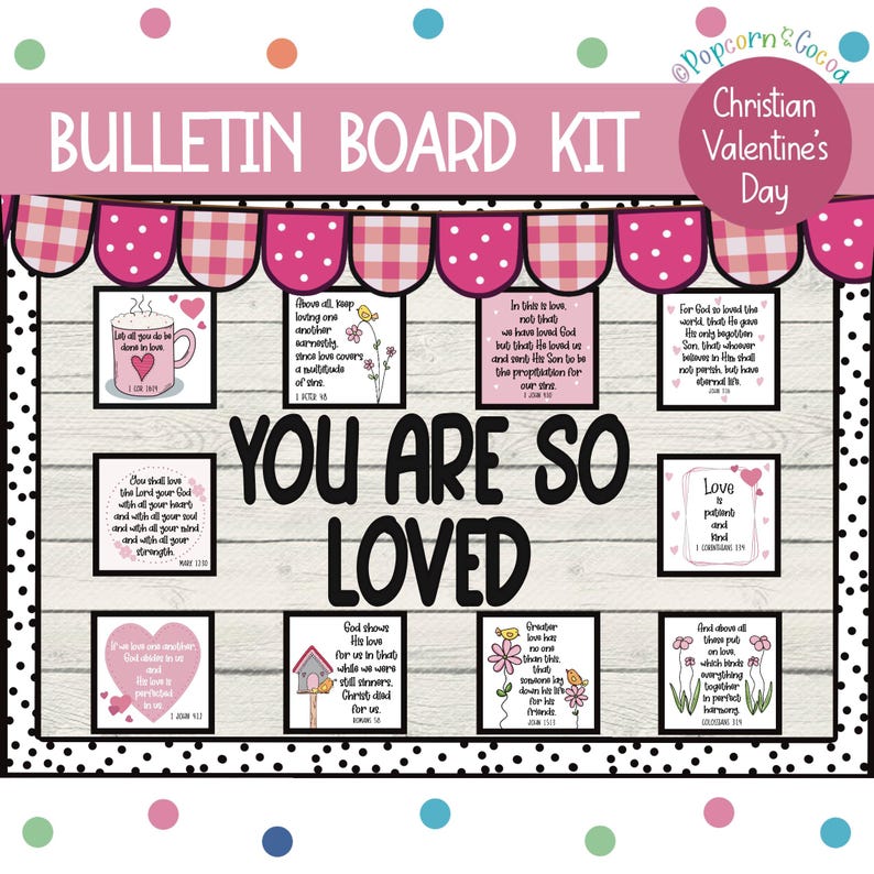 Christian Valentine’s Day Bulletin Board Kit! Bible Verse Bulletin ...