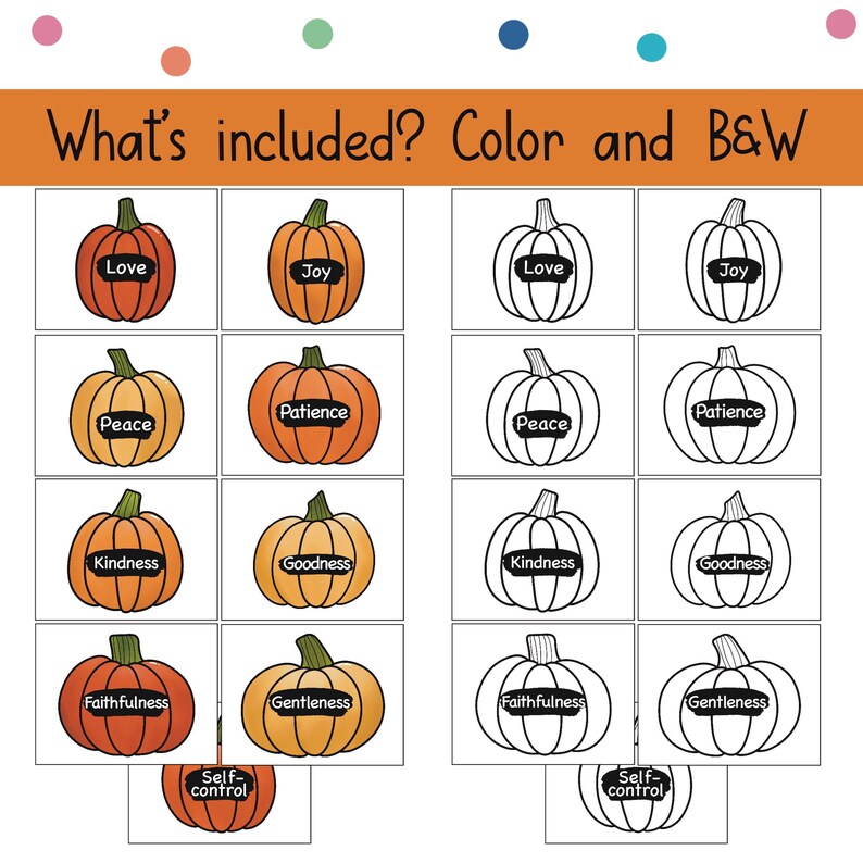 Pumpkin Fruit of the Spirit Fall Printable Resource! Bible Memory Verse ...