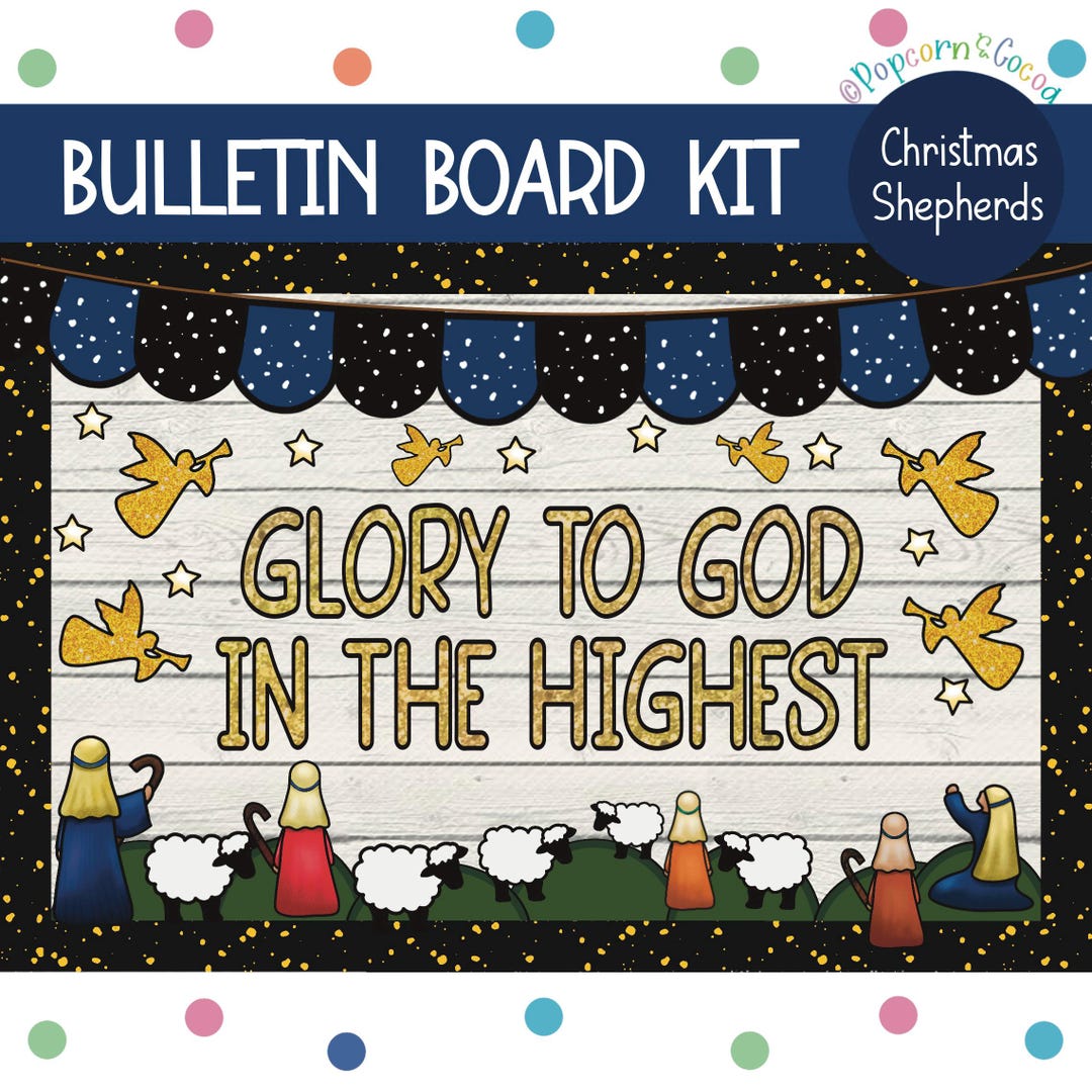 Christmas Shepherds and Angels Bulletin Board Kit, Christian Bulletin ...