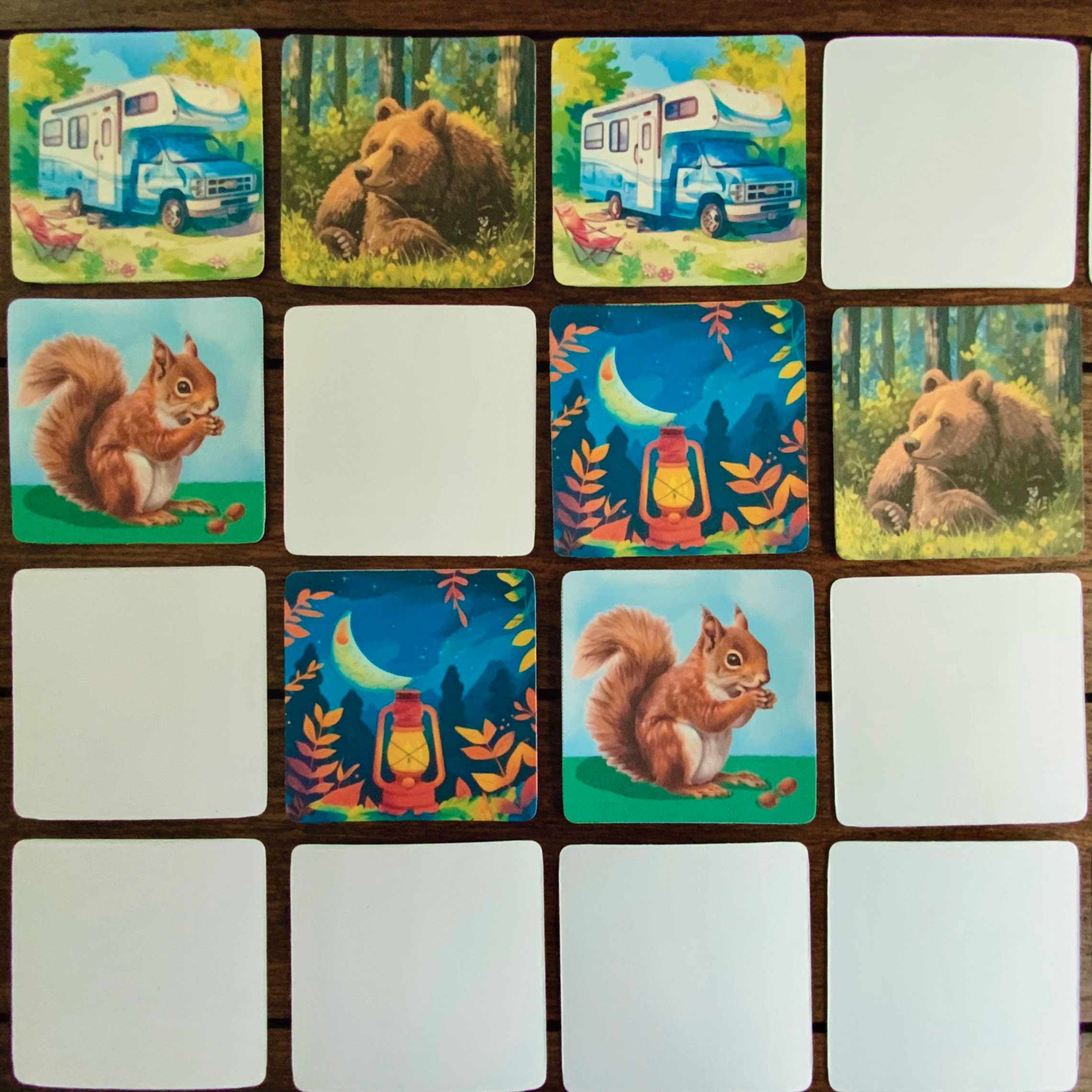 Camping Memory Game, Nature Picture Matching DIY Printable, Make-at ...