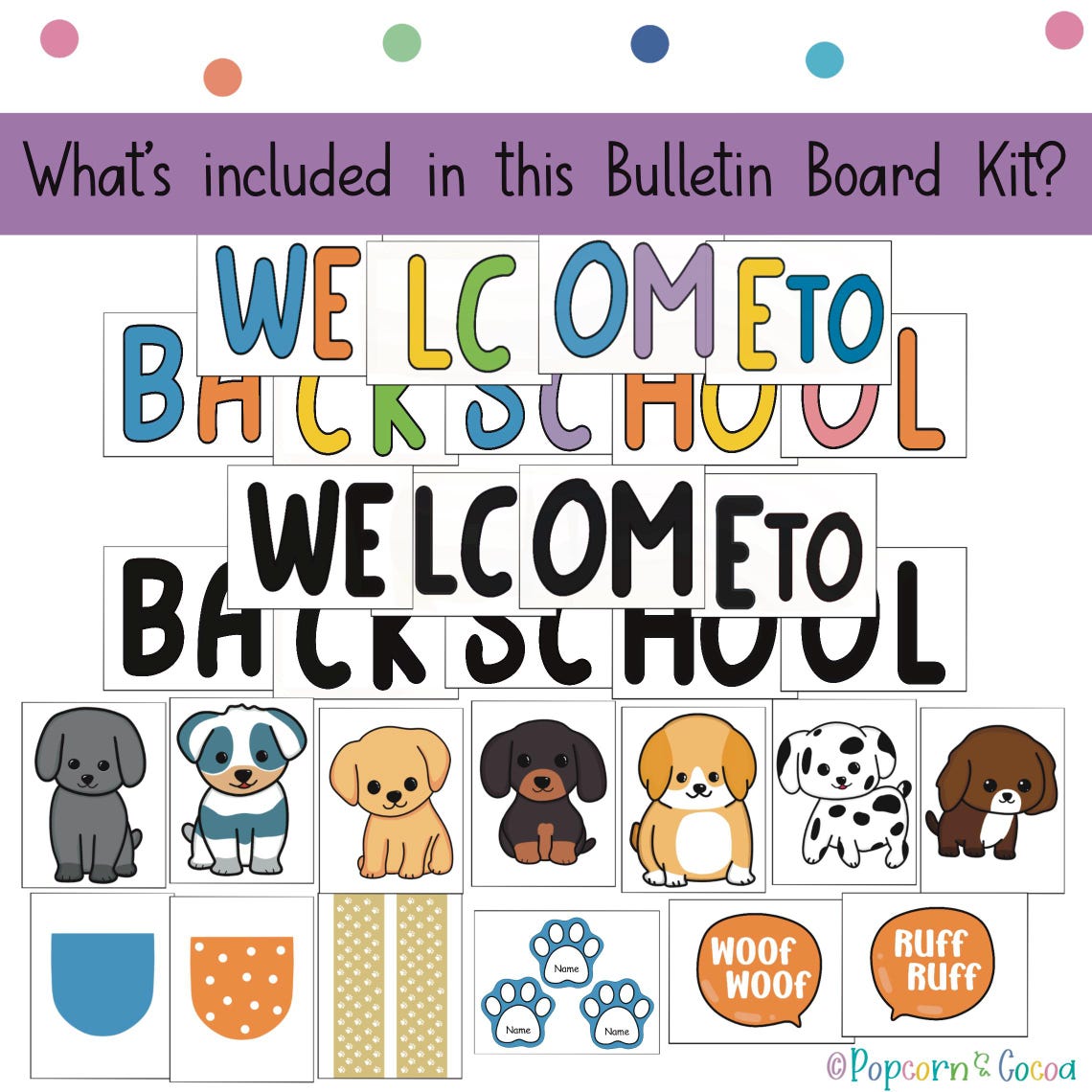 Dog Welcome Back to School Bulletin Board, Welcome Back, New School ...
