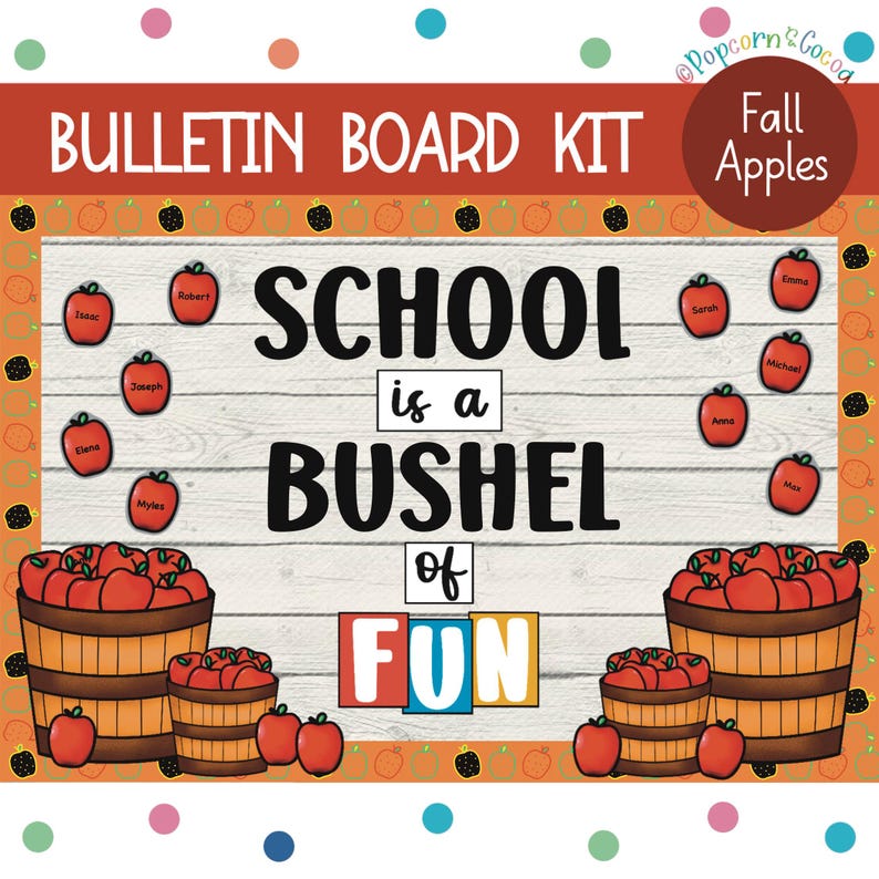 Fall Apple Bulletin Board Kit, August, September, October, November ...