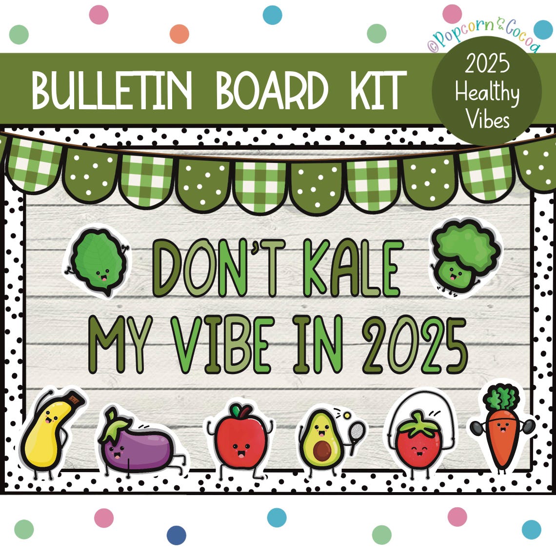2025 Health and Fitness Bulletin Board Kit! Exercising Vegetables ...
