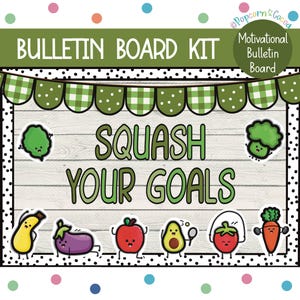 Motivational Exercising Vegetables Bulletin Board Kit, School or Gym ...
