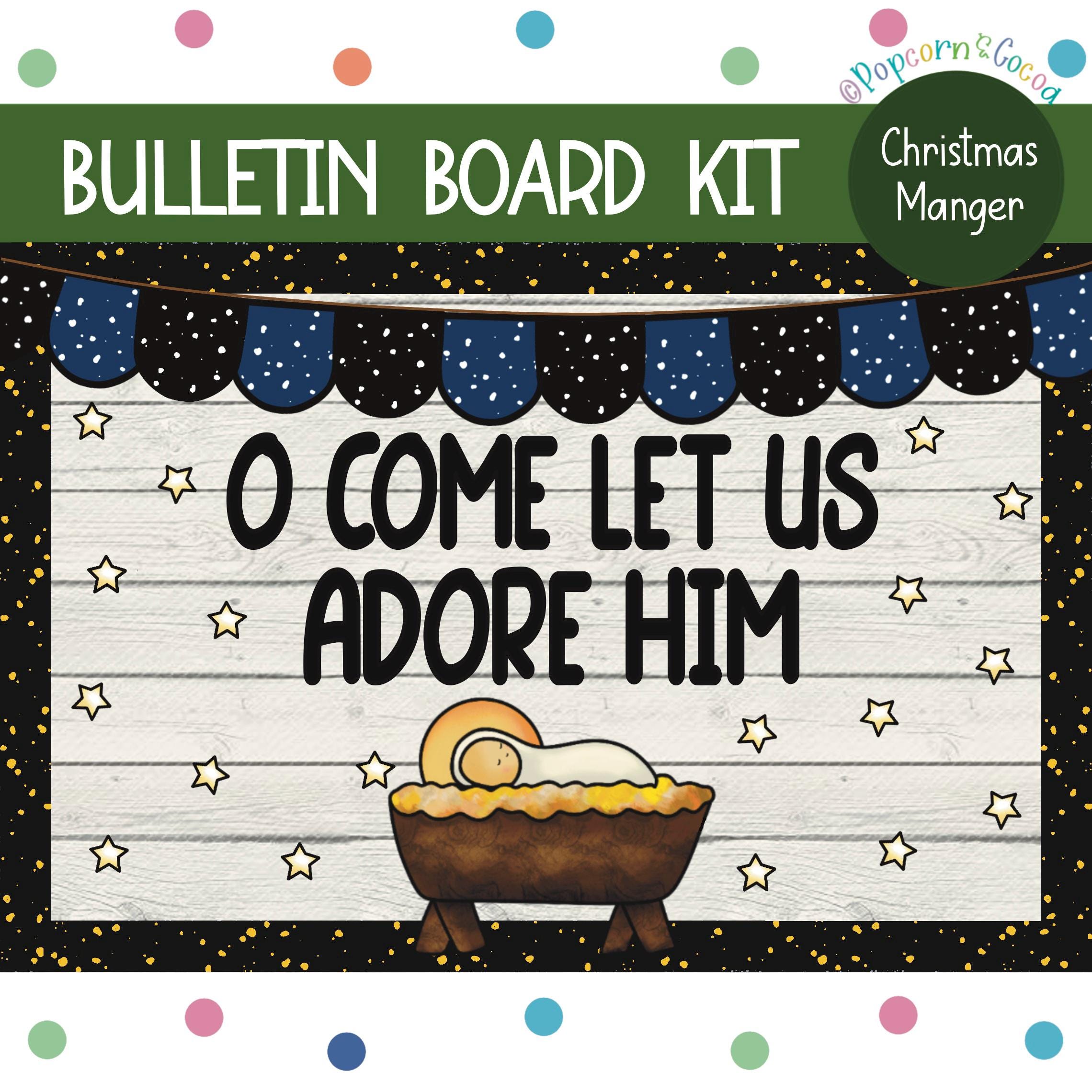 Christian Christmas Bulletin Board Kit, Manger Bulletin Board ...