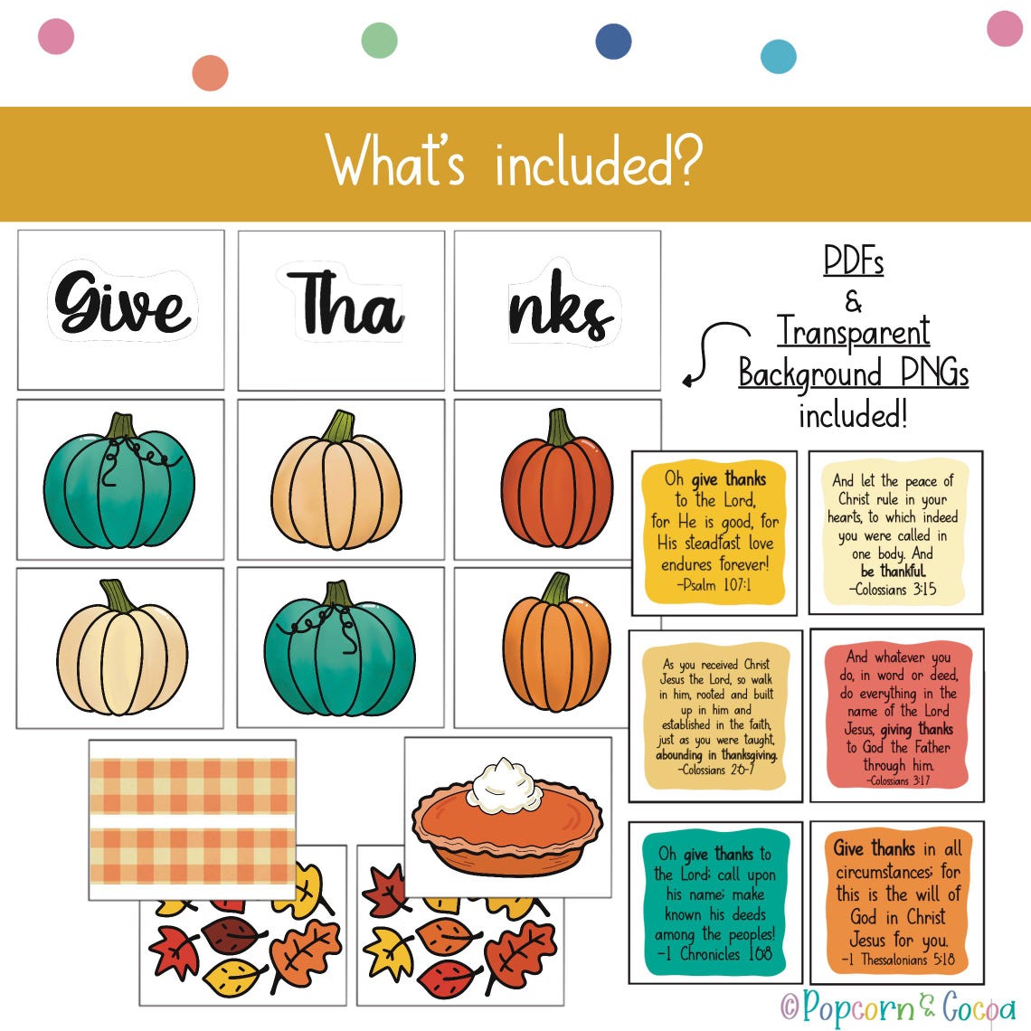 Christian Thanksgiving Bulletin Board Kit, Give Thanks Room Decor ...