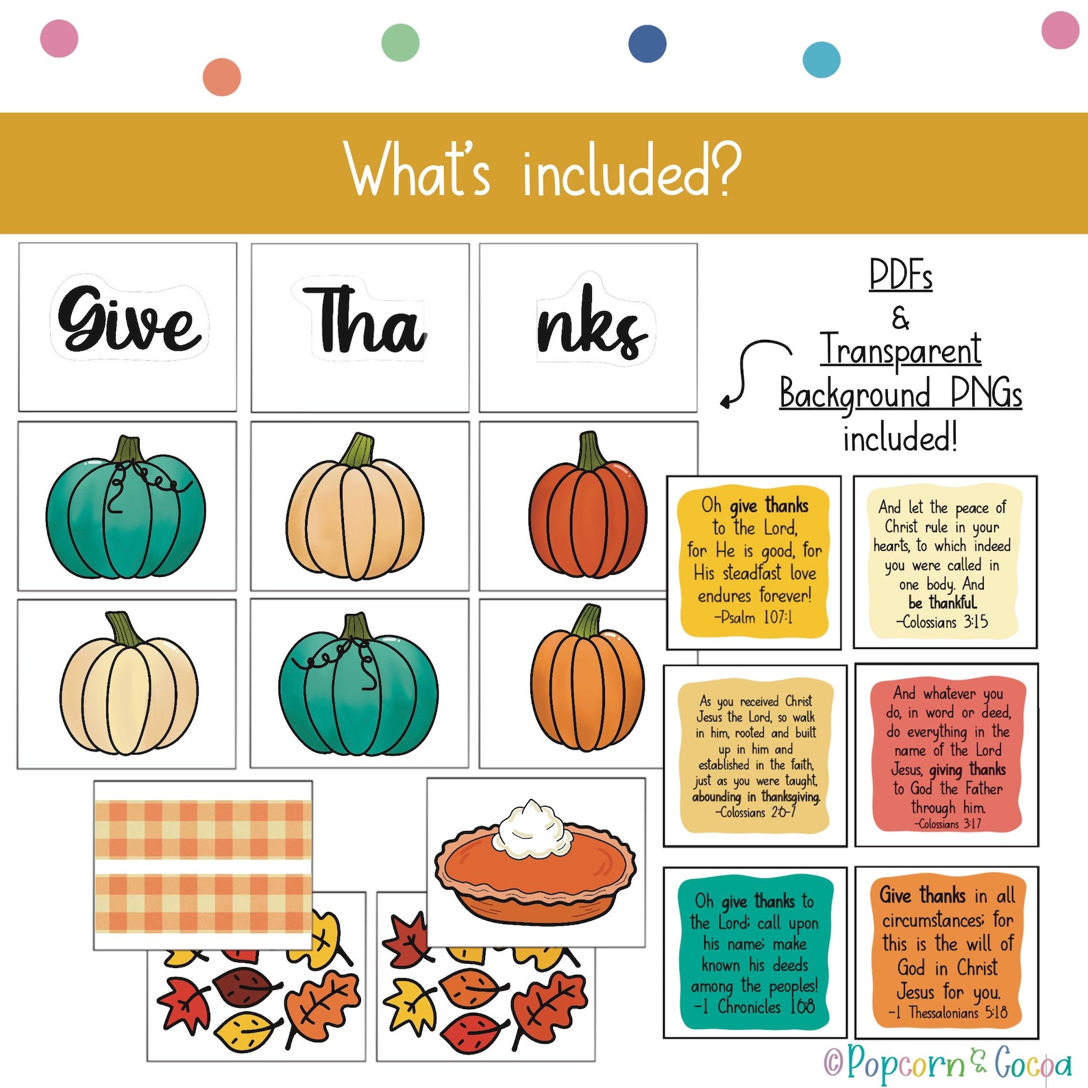 Christian Thanksgiving Bulletin Board Kit, Give Thanks Room Decor ...