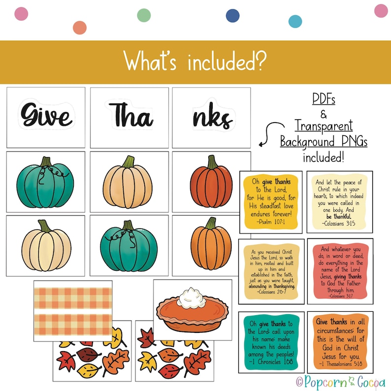 Christian Thanksgiving Bulletin Board Kit, Give Thanks Room Decor ...