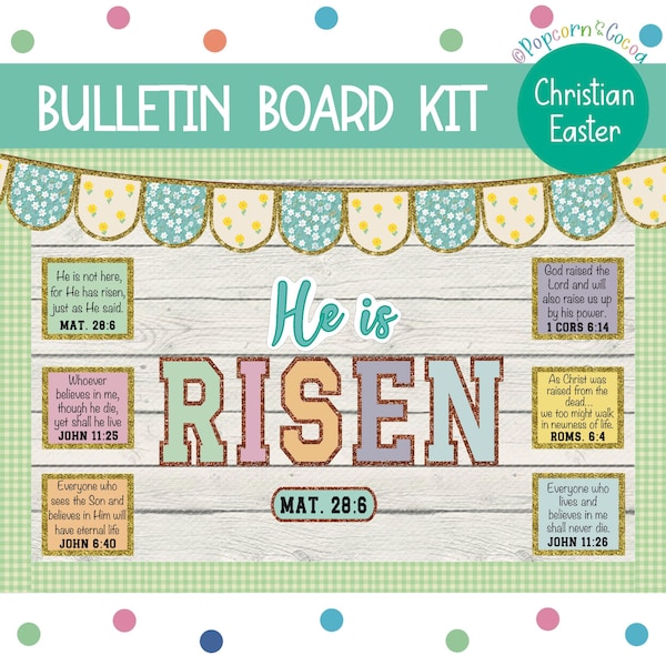 He is Risen Bulletin Board - Etsy