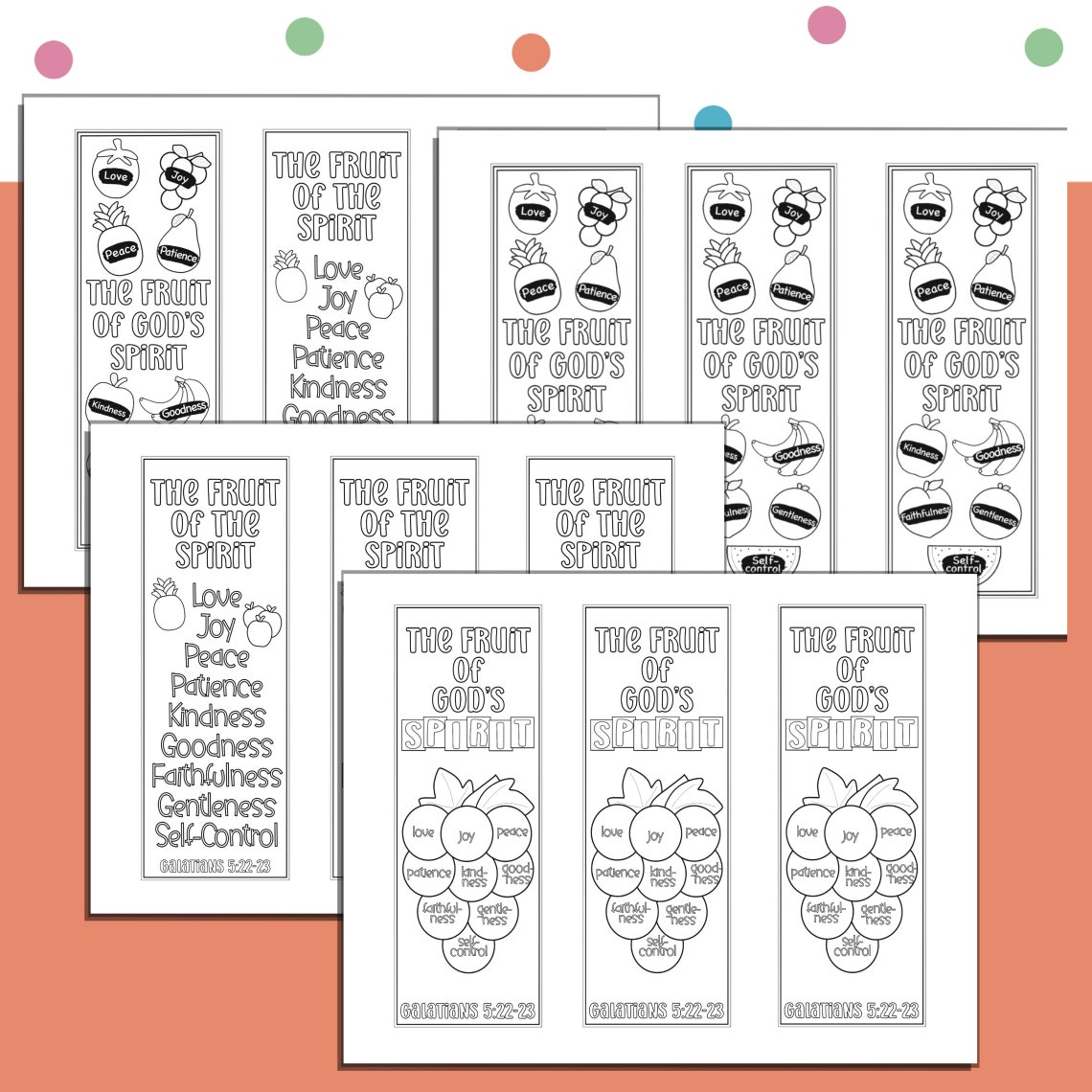 The Fruit of the Spirit Bookmark, Christian School Printable, Sunday ...