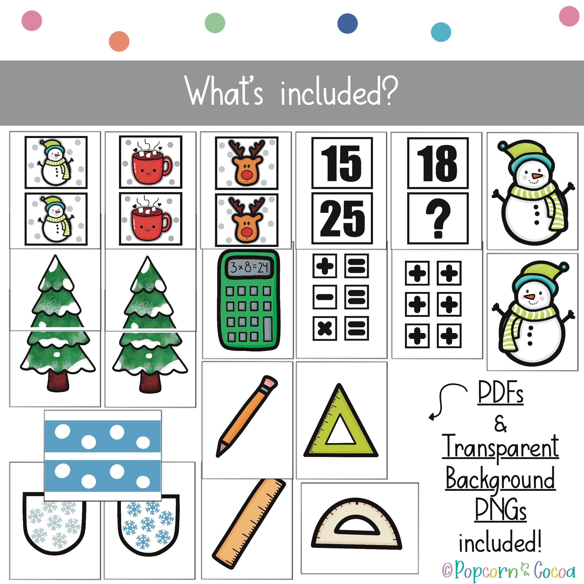Winter Math Bulletin Board Kit, Bulletin Board for Math Class With Snow ...