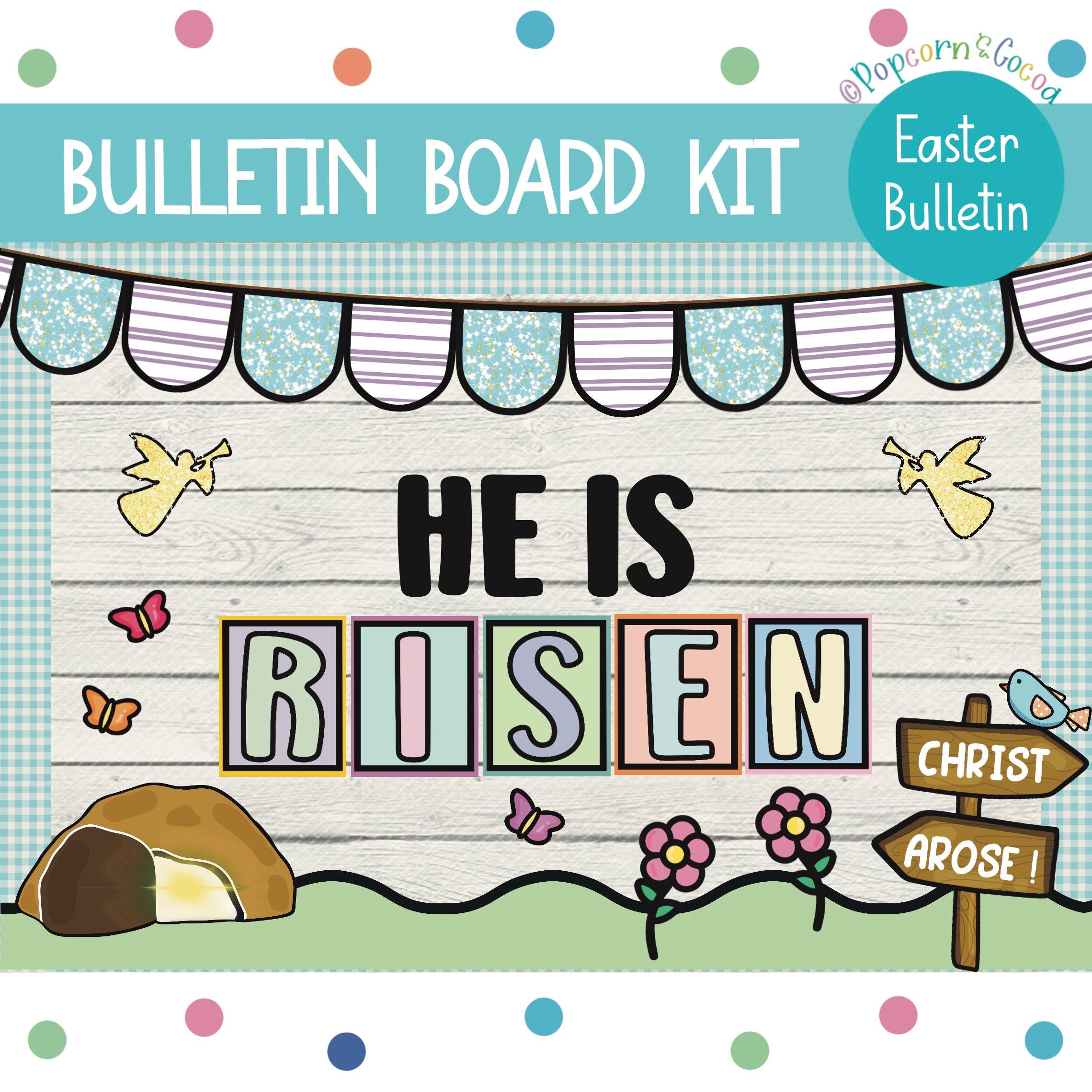 Christian Easter "he is Risen" Bulletin Board Kit! (digital Download ...