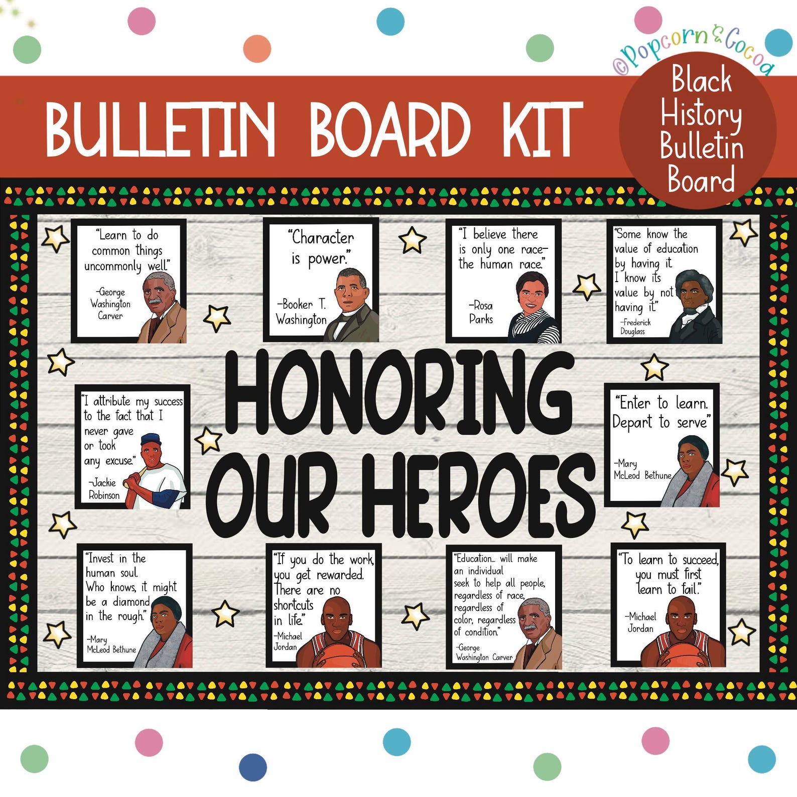 Black History Bulletin Board Kit Inspirational Black History Printable ...
