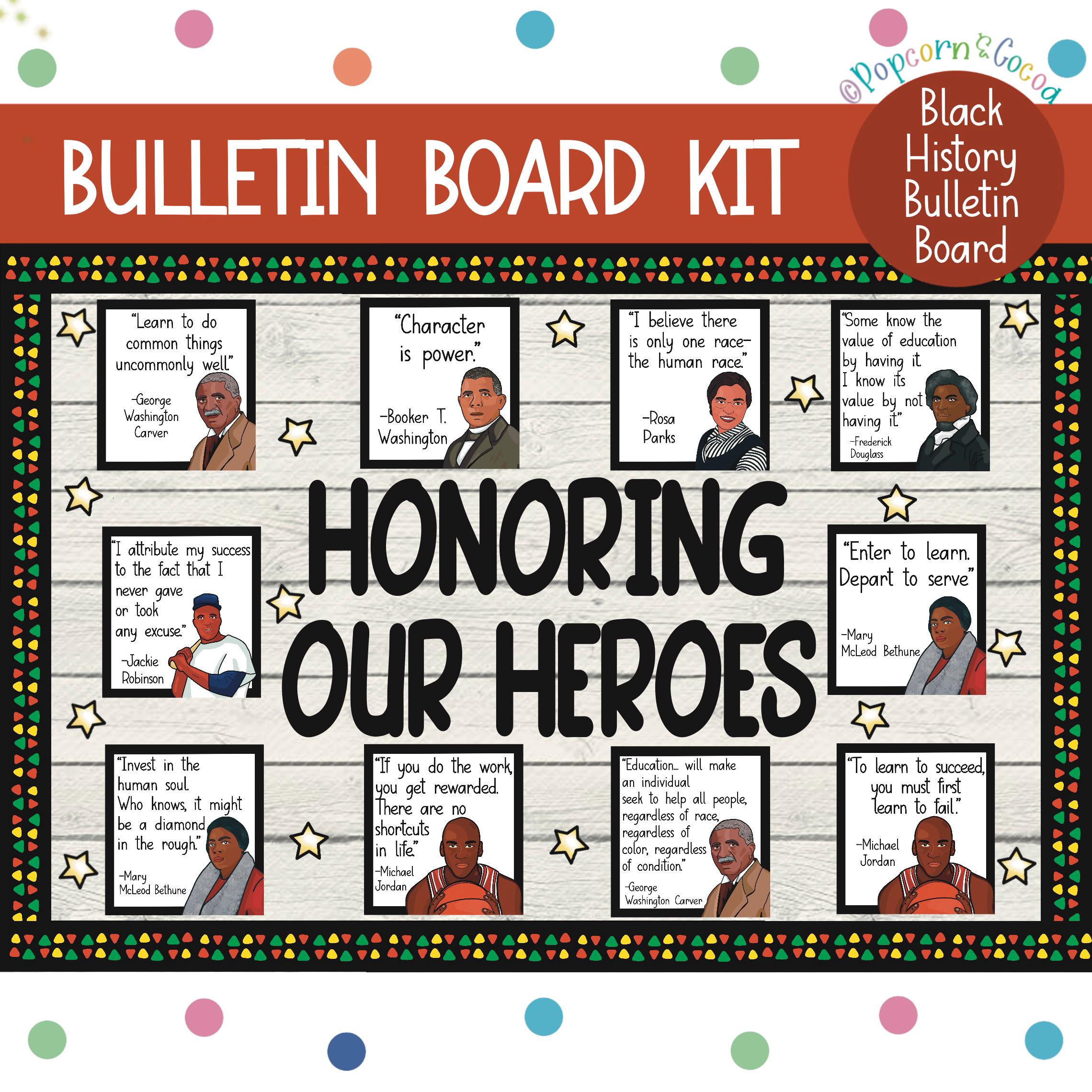 Black History Bulletin Board Kit! Inspirational Black History Printable ...