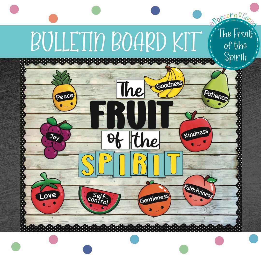 Christian Bulletin Board Kit, Fruit of the Spirit Room Decor, Cute ...