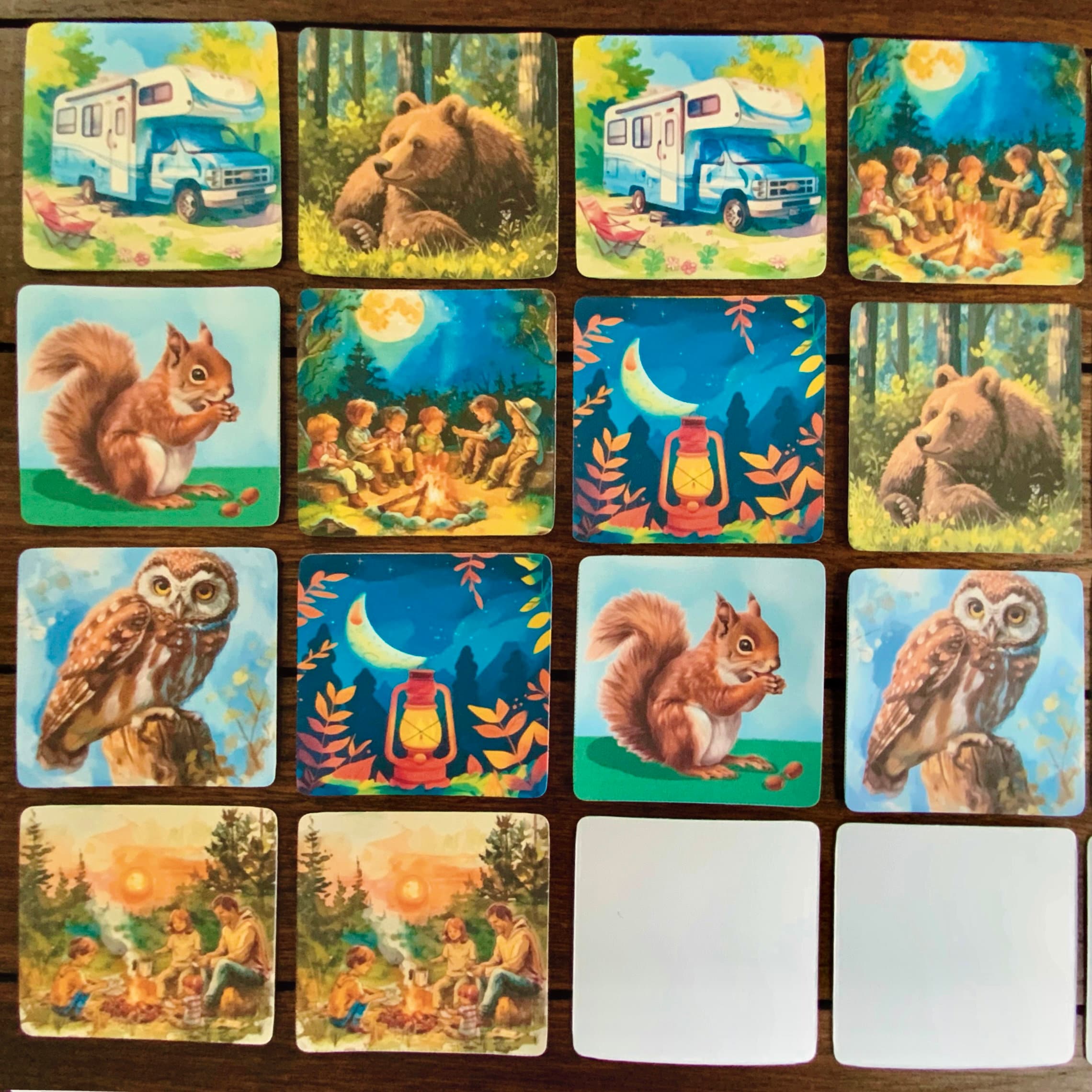Camping Memory Game, Nature Picture Matching DIY Printable, Make-at ...