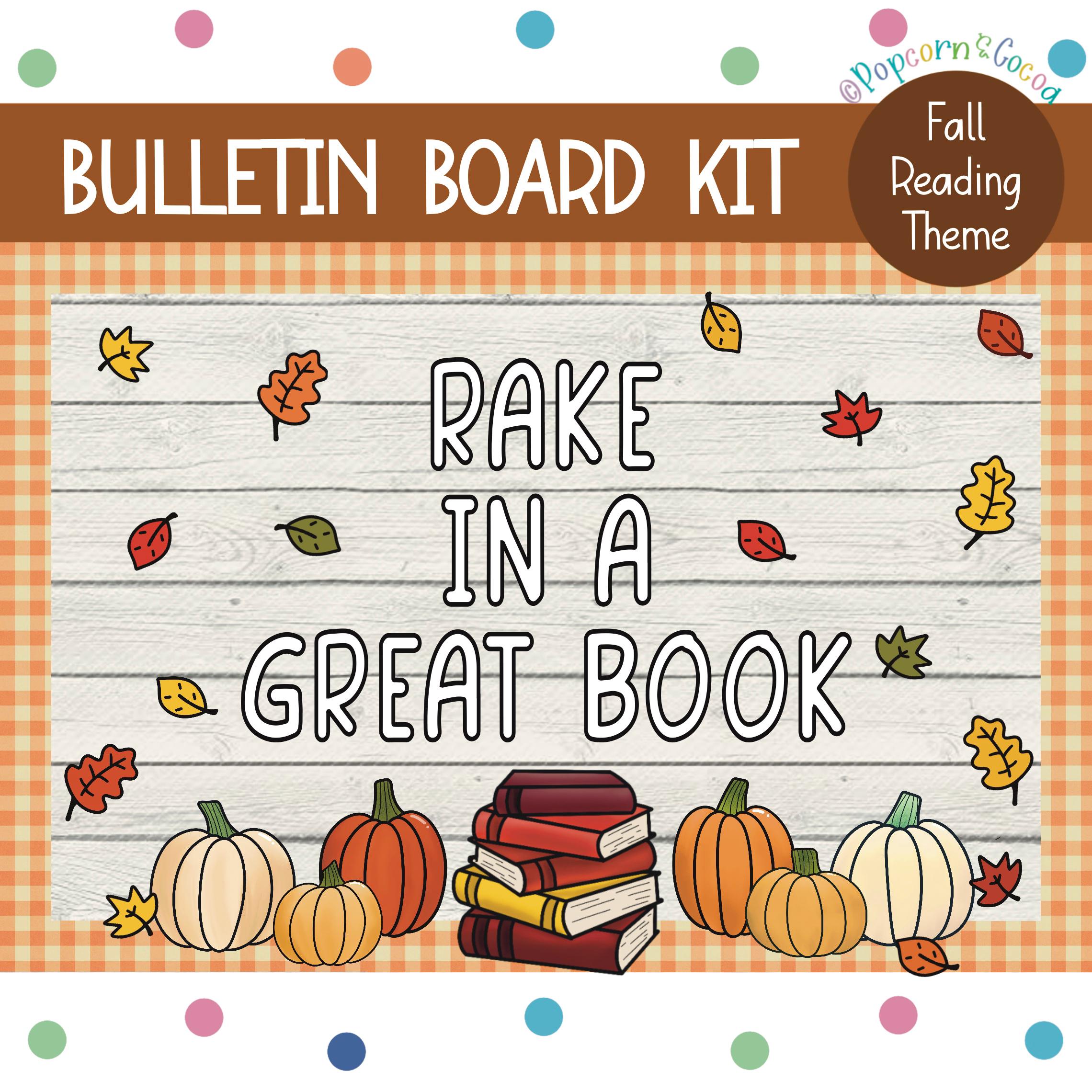 Fall Leaves Reading Bulletin Board Kit, November Library Decor, Autumn ...