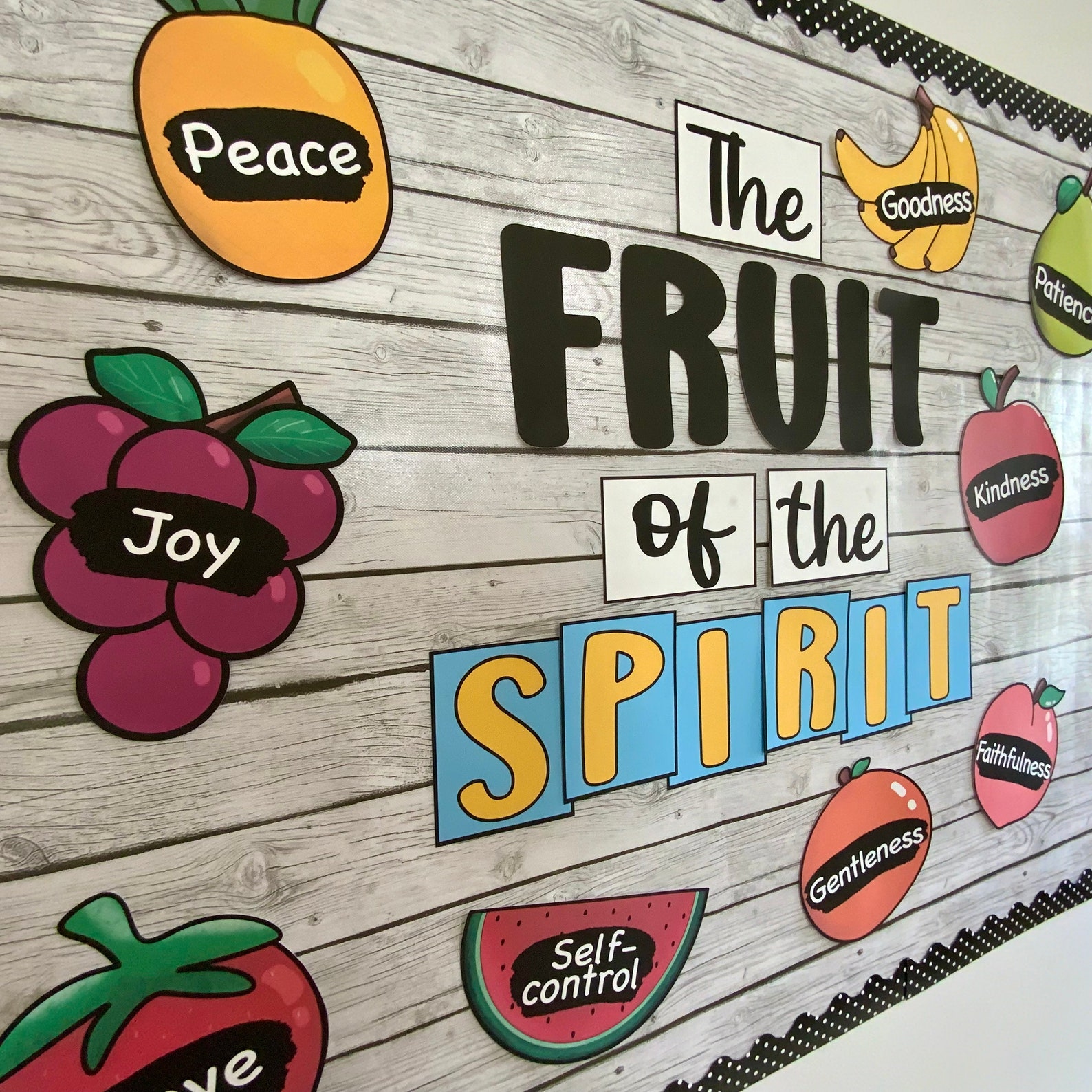 Fruit of the Spirit Bulletin Board Kit, Christian Bulletin Board Decor ...