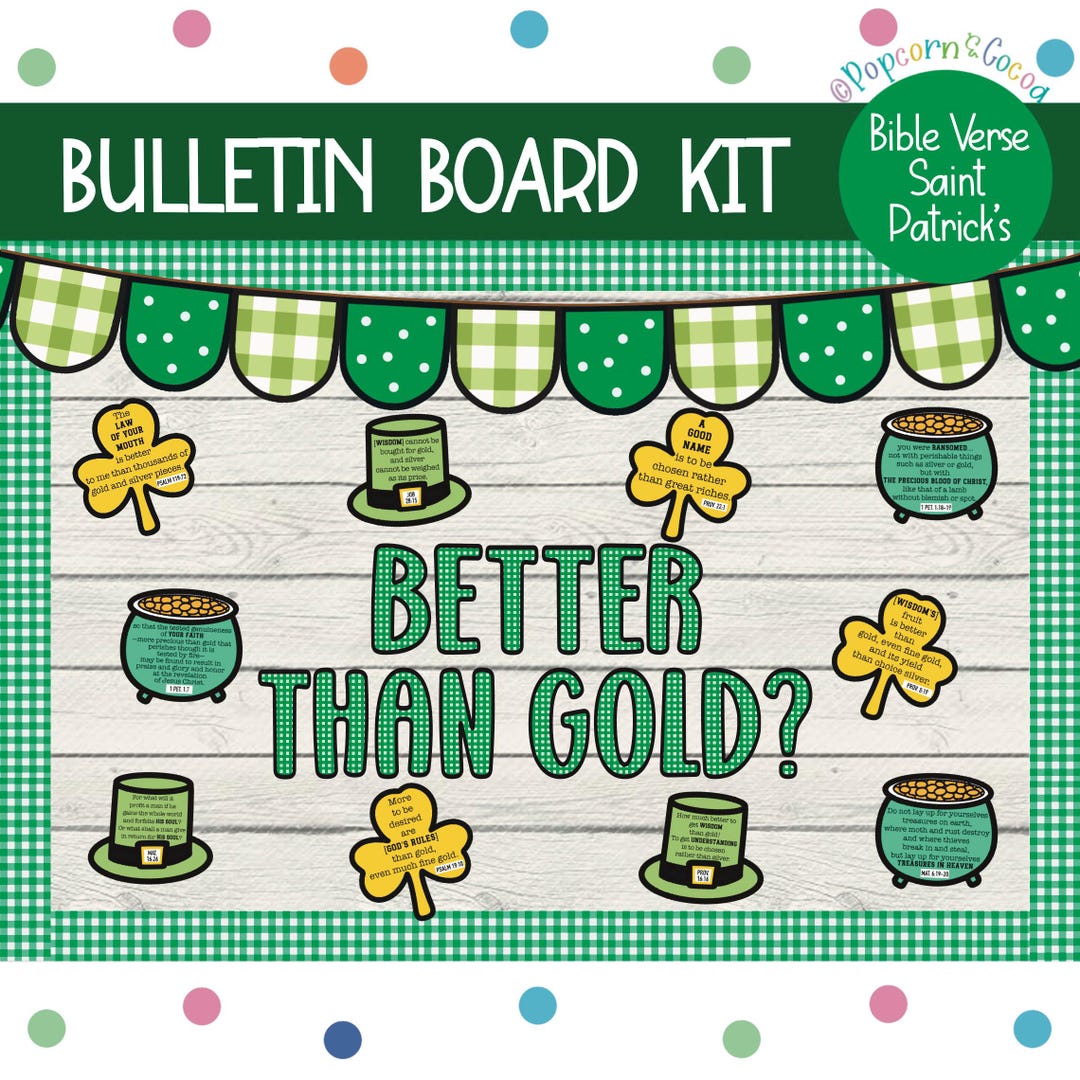 Christian St. Patricks Bulletin Board Kit Bible Verse Bulletin Board ...