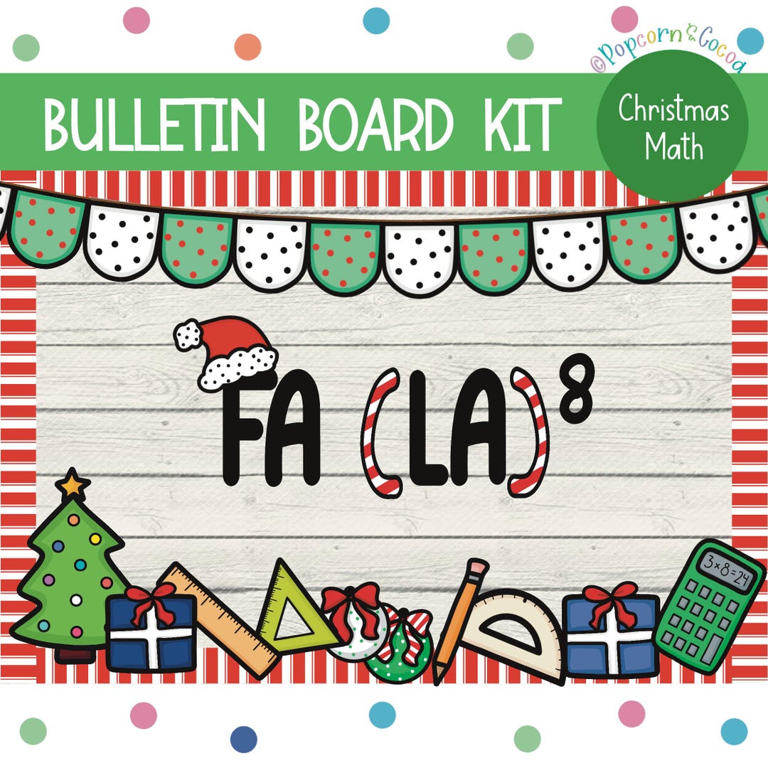 Christmas Math Bulletin Board Kit, Math Fa La La Bulletin Board ...