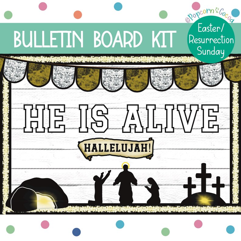 Easter Bulletin Board Kit Christian Easter Bulletin Board, Great ...