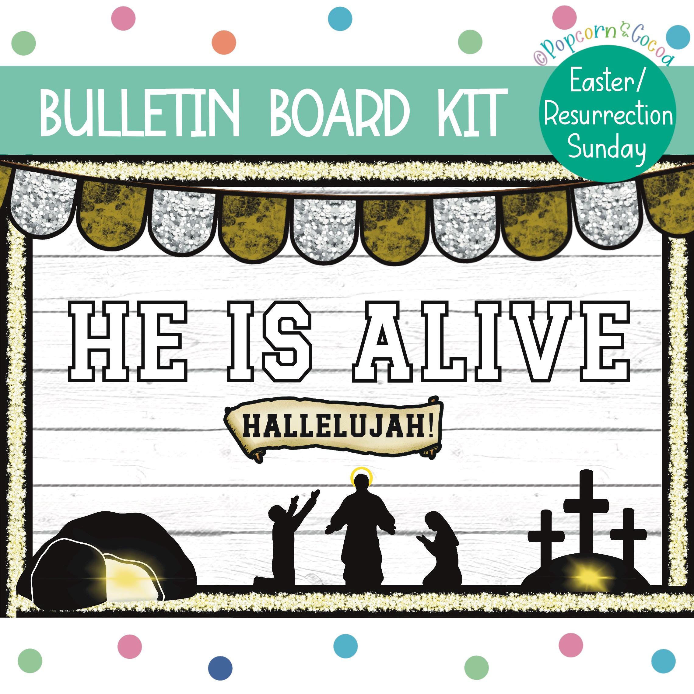 Easter Bulletin Board Kit! Christian Easter Bulletin Board, Great ...