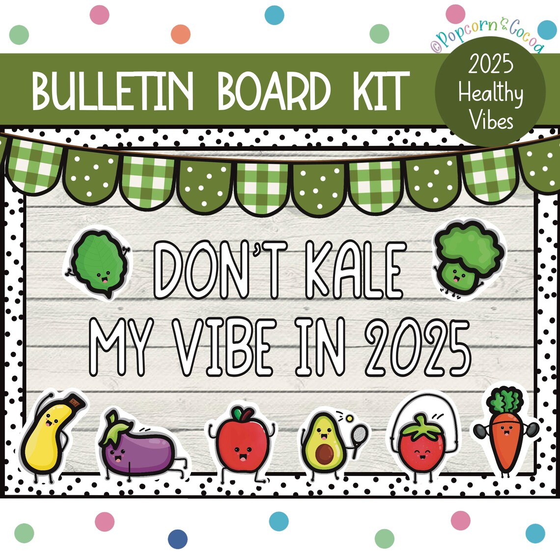 2025 Health and Fitness Bulletin Board Kit! Exercising Vegetables ...