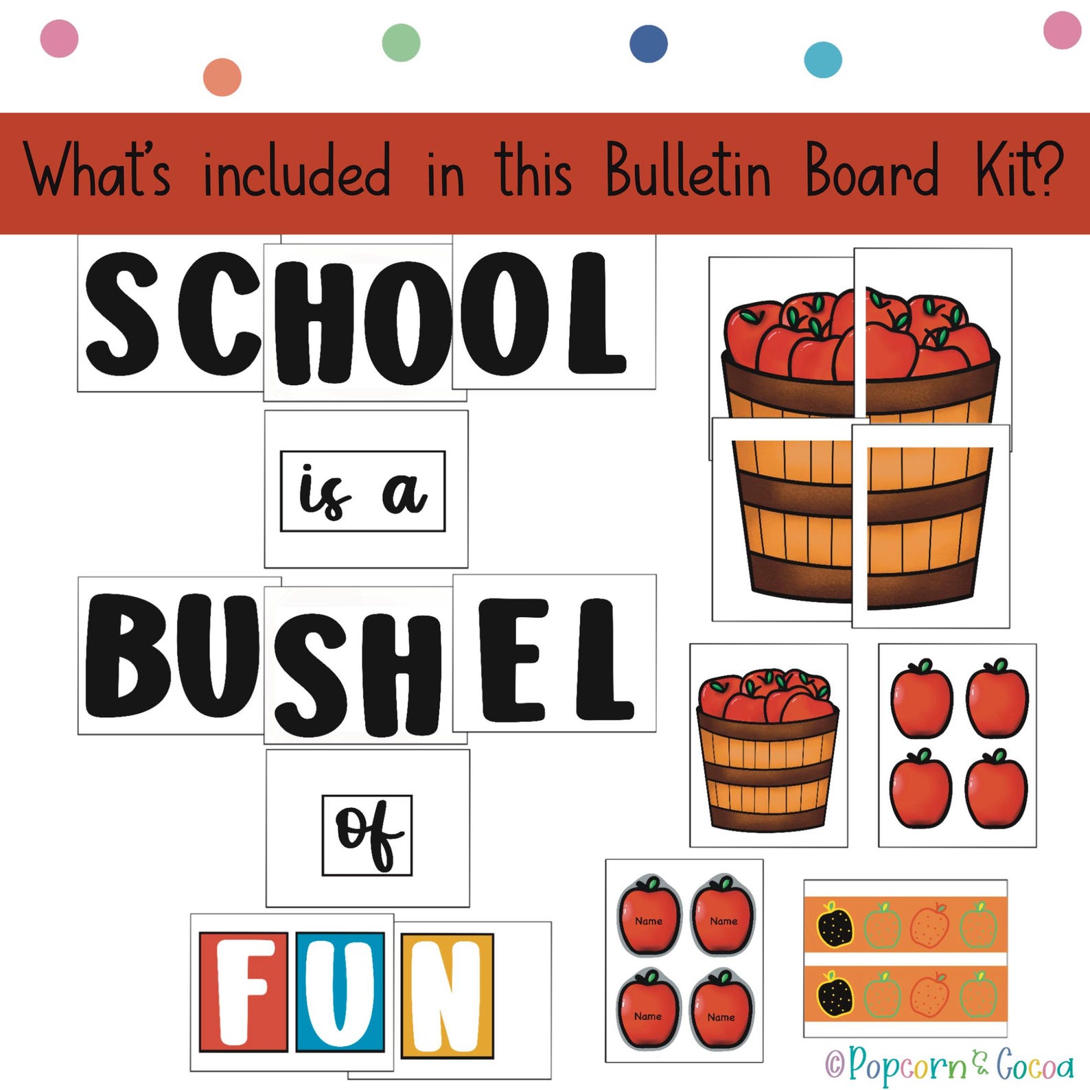 Fall Apple Bulletin Board Kit, August, September, October, November ...