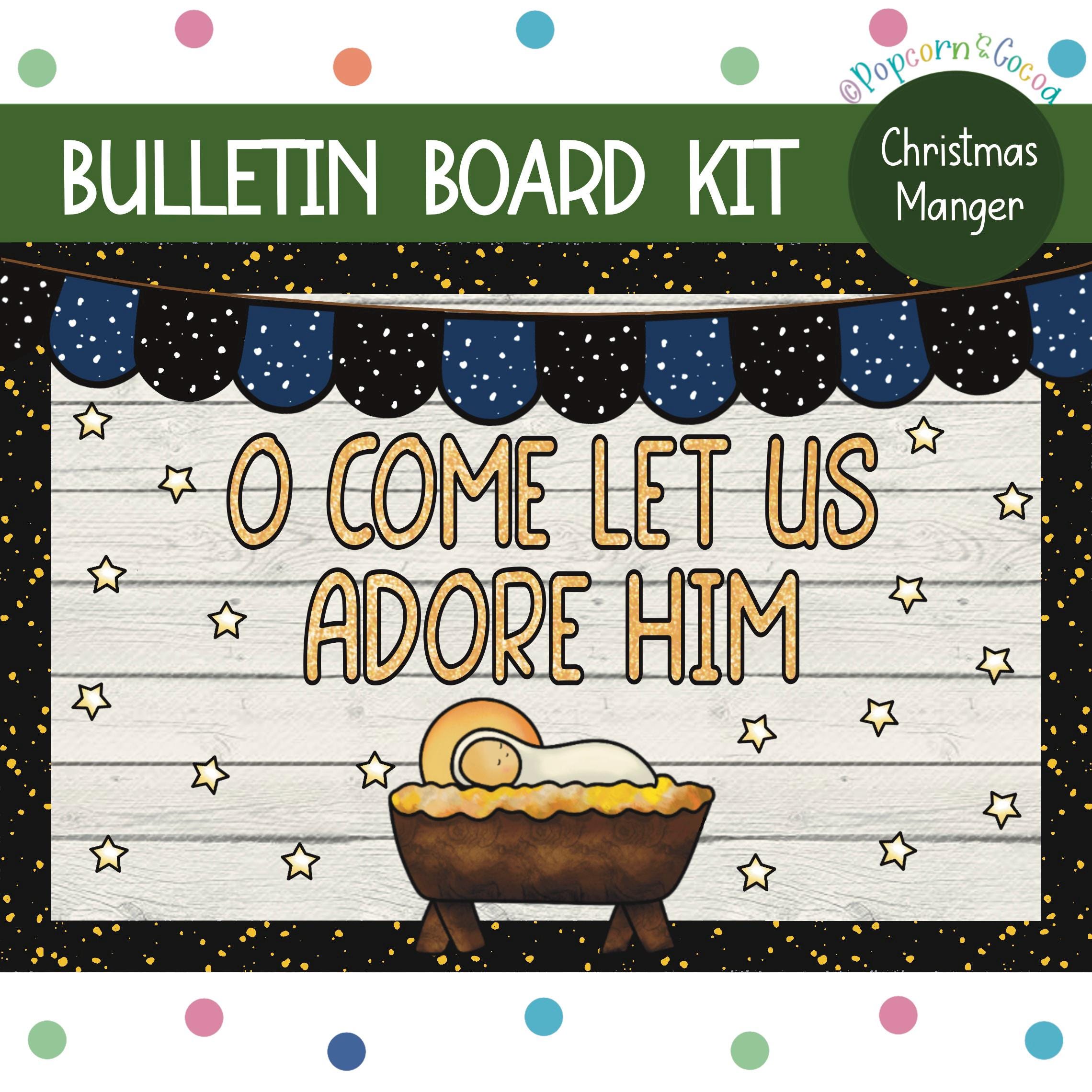 Christian Christmas Bulletin Board Kit, Manger Bulletin Board ...