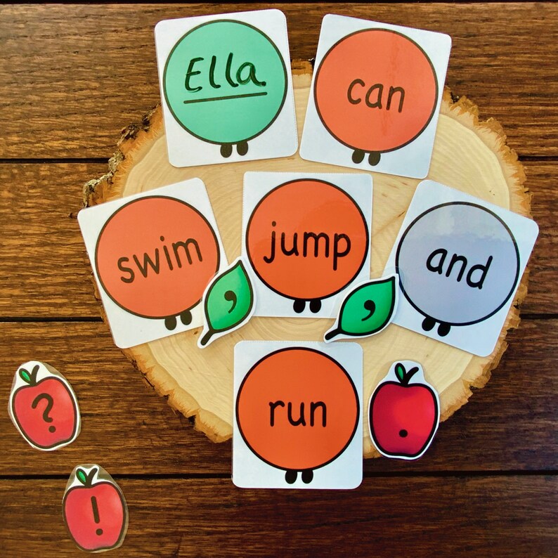 Fun Sentence Building Cards, Colorful Sentence Construction Activity ...