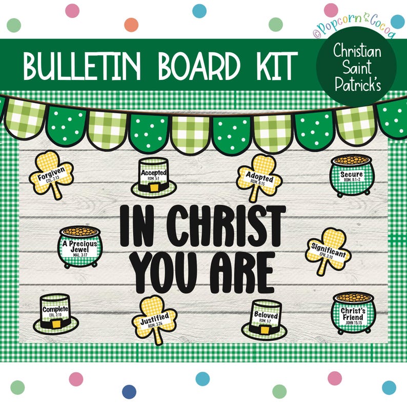 Christian St. Patrick’s Day Bulletin Board Kit! Bible Verse Bulletin ...