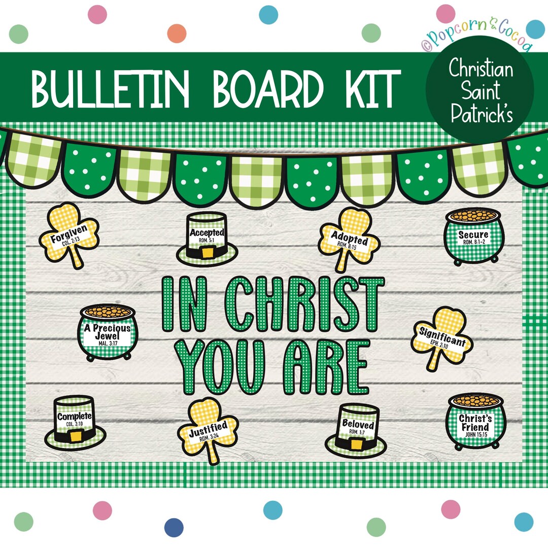 Christian St. Patrick’s Day Bulletin Board Kit! Bible Verse Bulletin ...