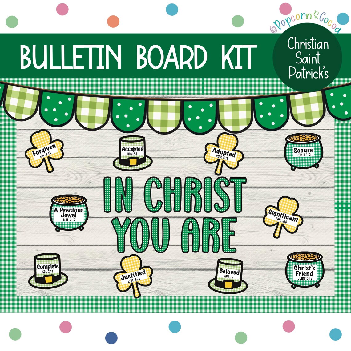 Christian St. Patrick’s Day Bulletin Board Kit! Bible Verse Bulletin ...