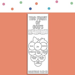 The Fruit of the Spirit Bookmark, Christian School Printable, Sunday ...