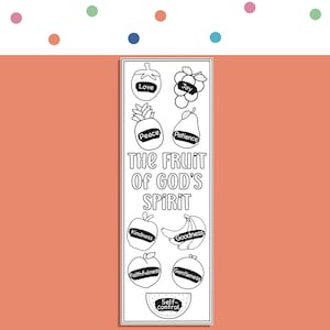 The Fruit of the Spirit Bookmark, Christian School Printable, Sunday ...