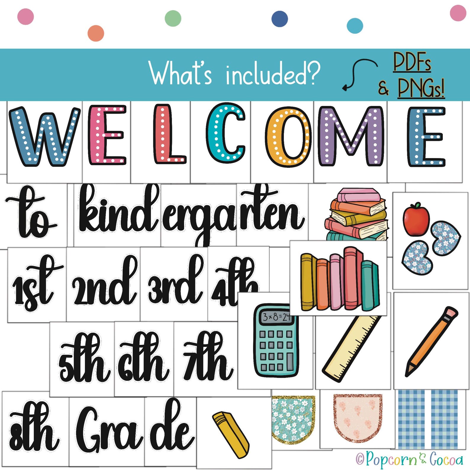 Kindergarten, 2nd, 3rd, 4th, 5th, 6th, 7th, 8th Grade! Back to School ...