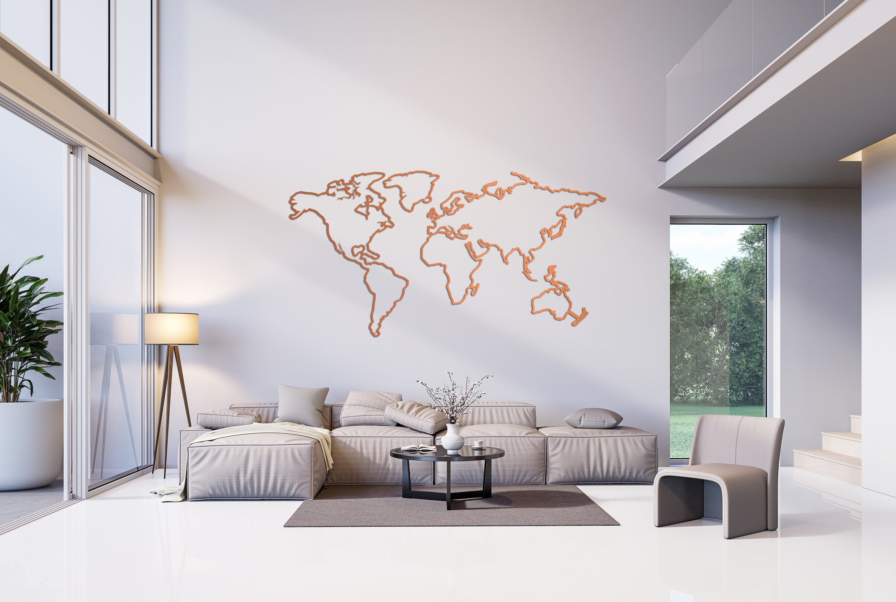 Metal World Map Wall Art, Big World Map Metal Sign, Metal Artwork, Big ...